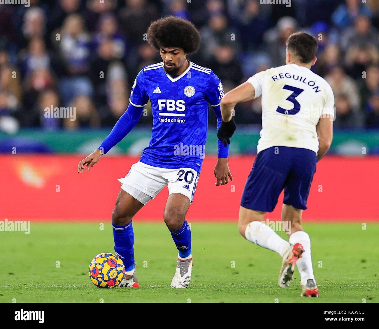 Hamza Choudhury #20 of Leicester City in action during the game Stock ...