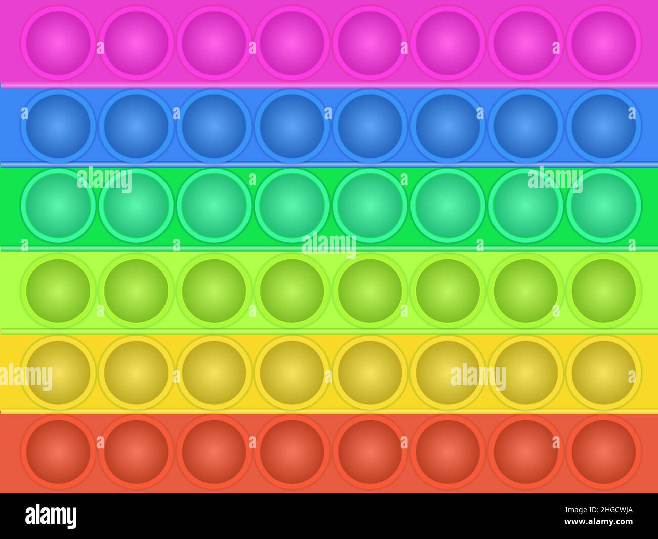 Fidget toy pattern. Popit sensory vector toy. Seamless rainbow popular ...