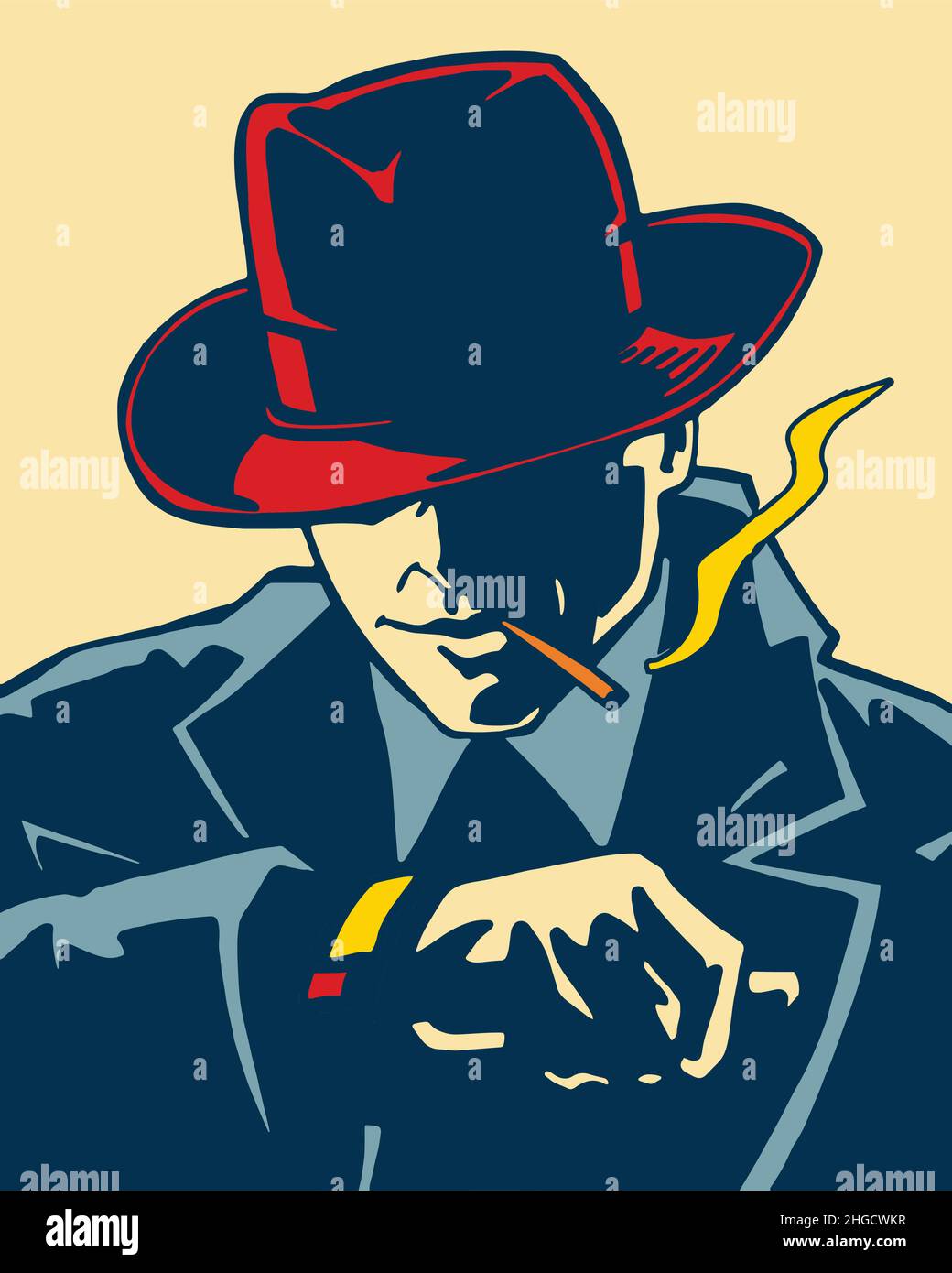 Smoking man portrait Stock Vector Images - Alamy