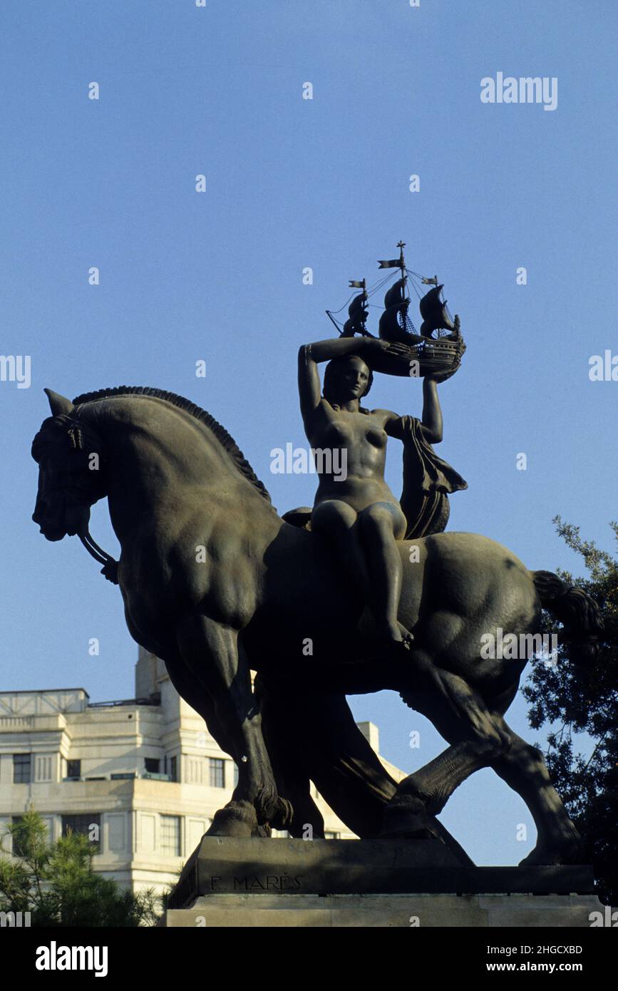 Baecelone Catalogne plaza statue sculpture Frederic Mares Stock Photo ...