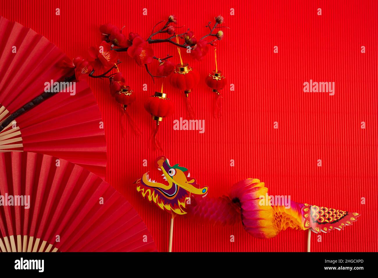 Chinese new year background with paper dragon Stock Photo - Alamy