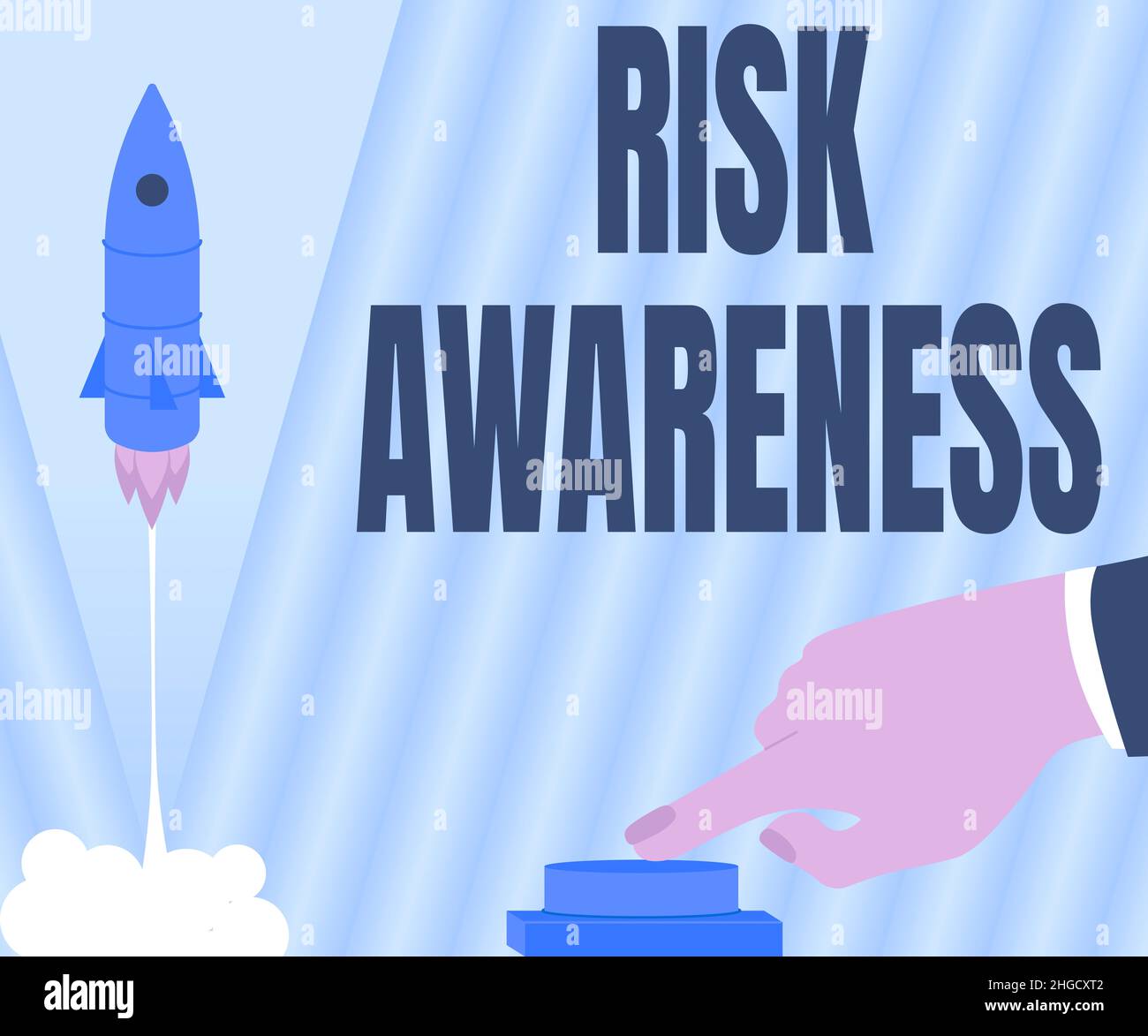 Text caption presenting Risk Awareness. Business showcase recognizing ...