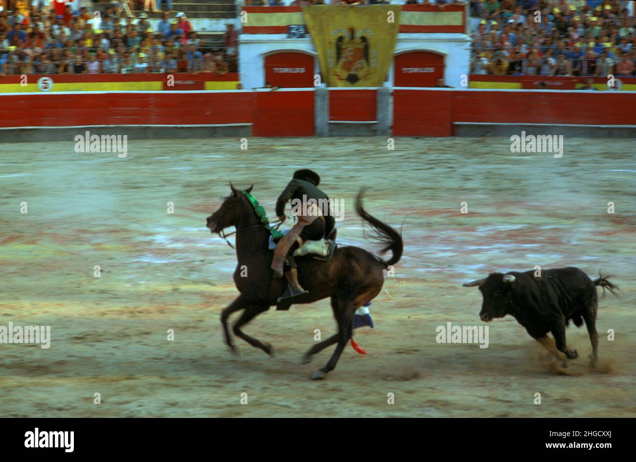 spain catlogna corrida bullfight with horses Stock Photo - Alamy