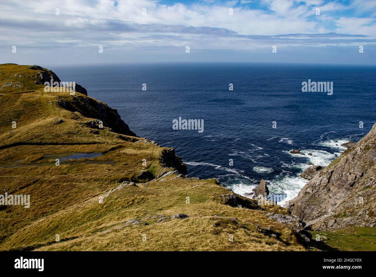 The beautiful hiking area at the cliffs of Slieve League, County ...