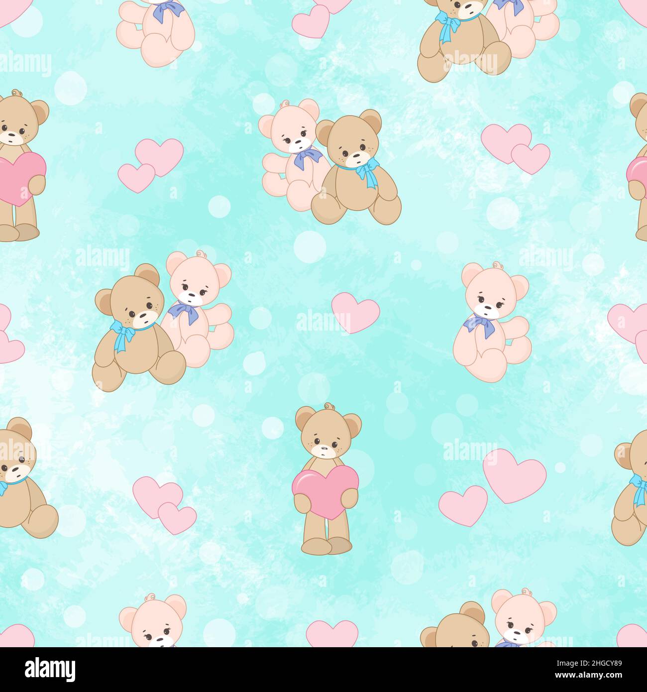 Seamless vector pattern with teddy bear pattern. Suitable for wrapping ...