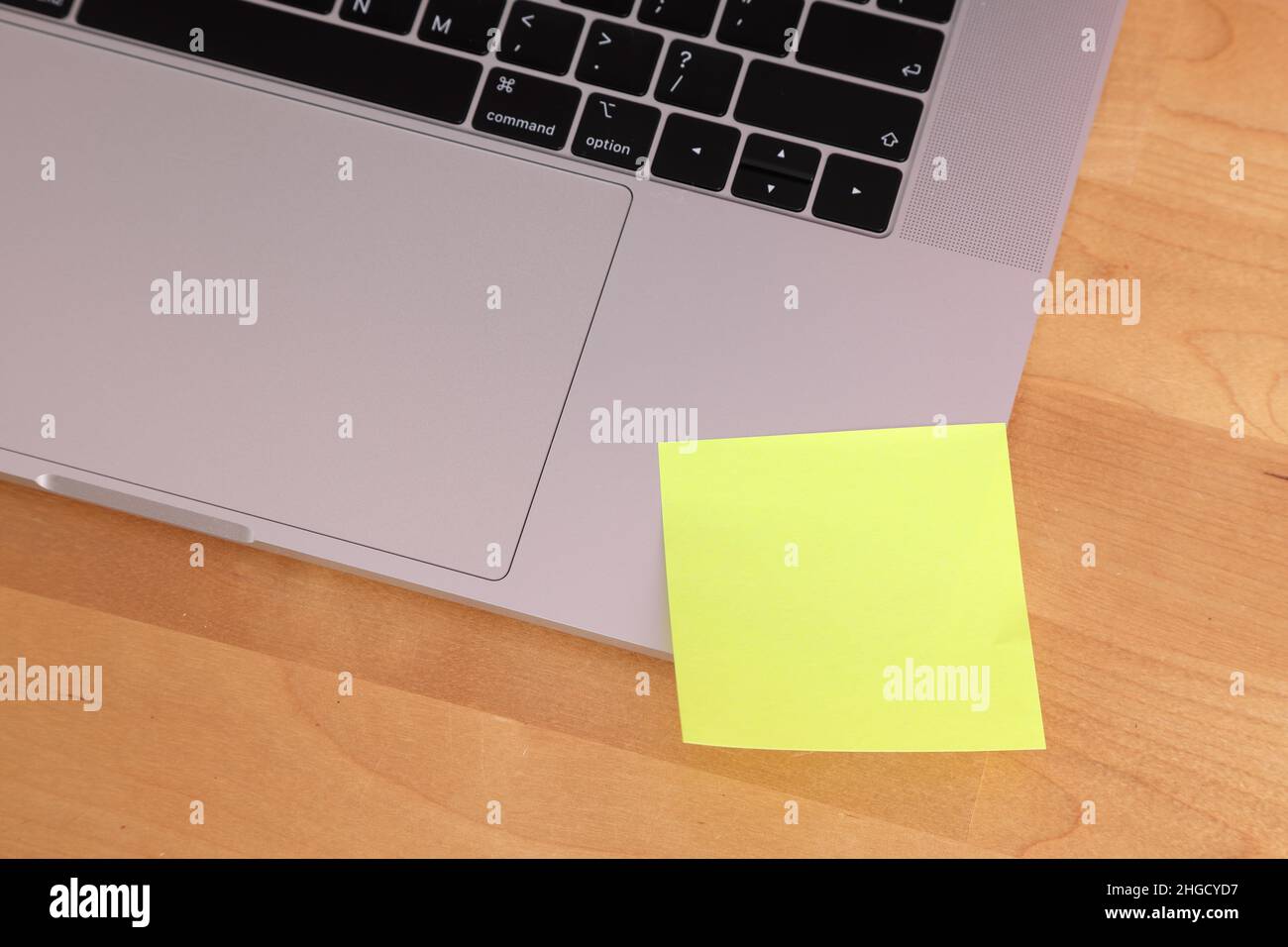 The picture of empty stick paper attached on the laptop keyboard Stock ...