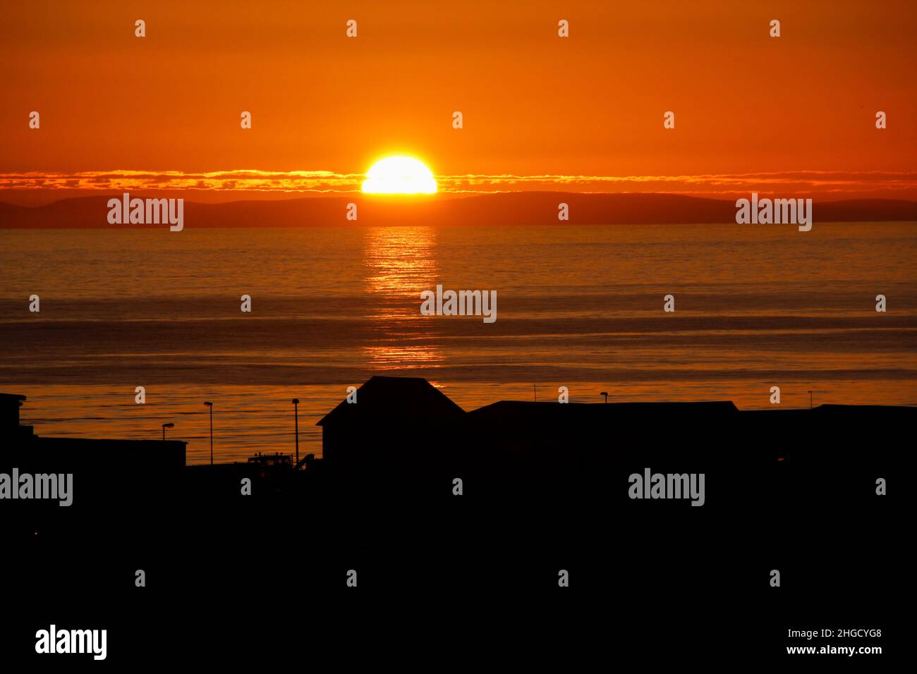 Sunset seen from Hellissandur campsite, Snaefellsnes, Iceland Stock ...