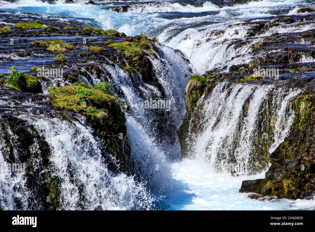 The beautiful blue Brúarfoss waterfall, Iceland Stock Photo - Alamy