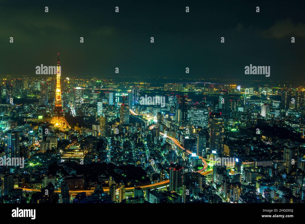 Landscape. Tokyo at night Stock Photo - Alamy