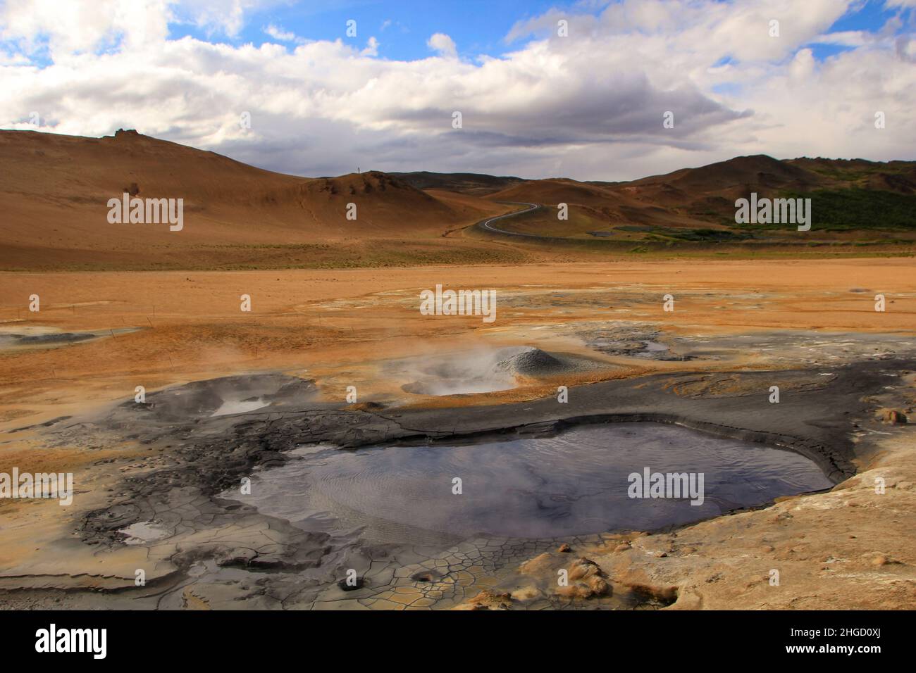 Mudpools at Hverarönd/Hverir geothermal area, Námafjall, Mývatn region ...