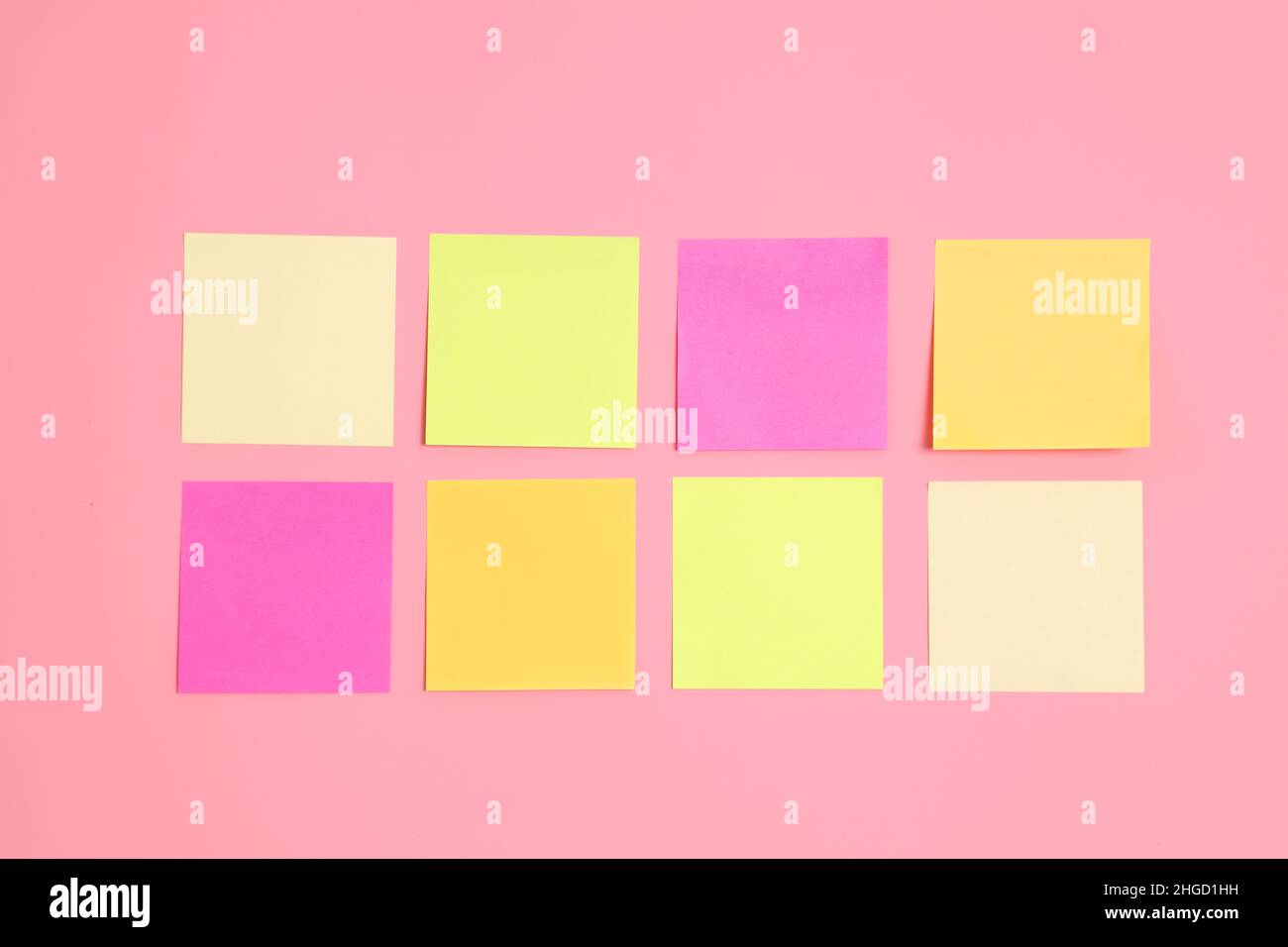 The picture of color sticky paper attrached on the color wall Stock ...