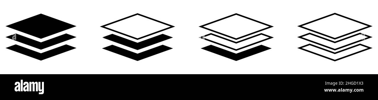 Layer icon set Stock Vector Image & Art - Alamy