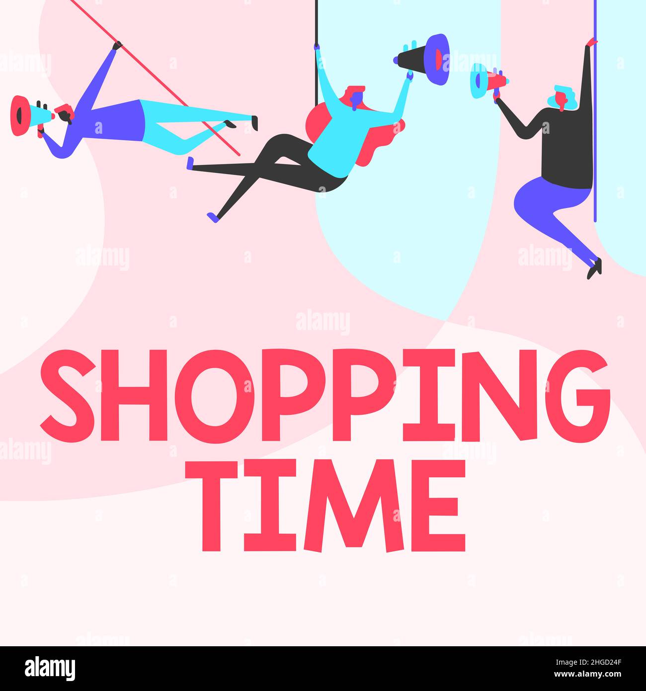Text caption presenting Shopping Time. Conceptual photo the session ...