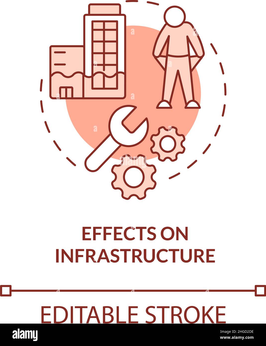 Effects on infrastructure red concept icon Stock Vector Image & Art - Alamy