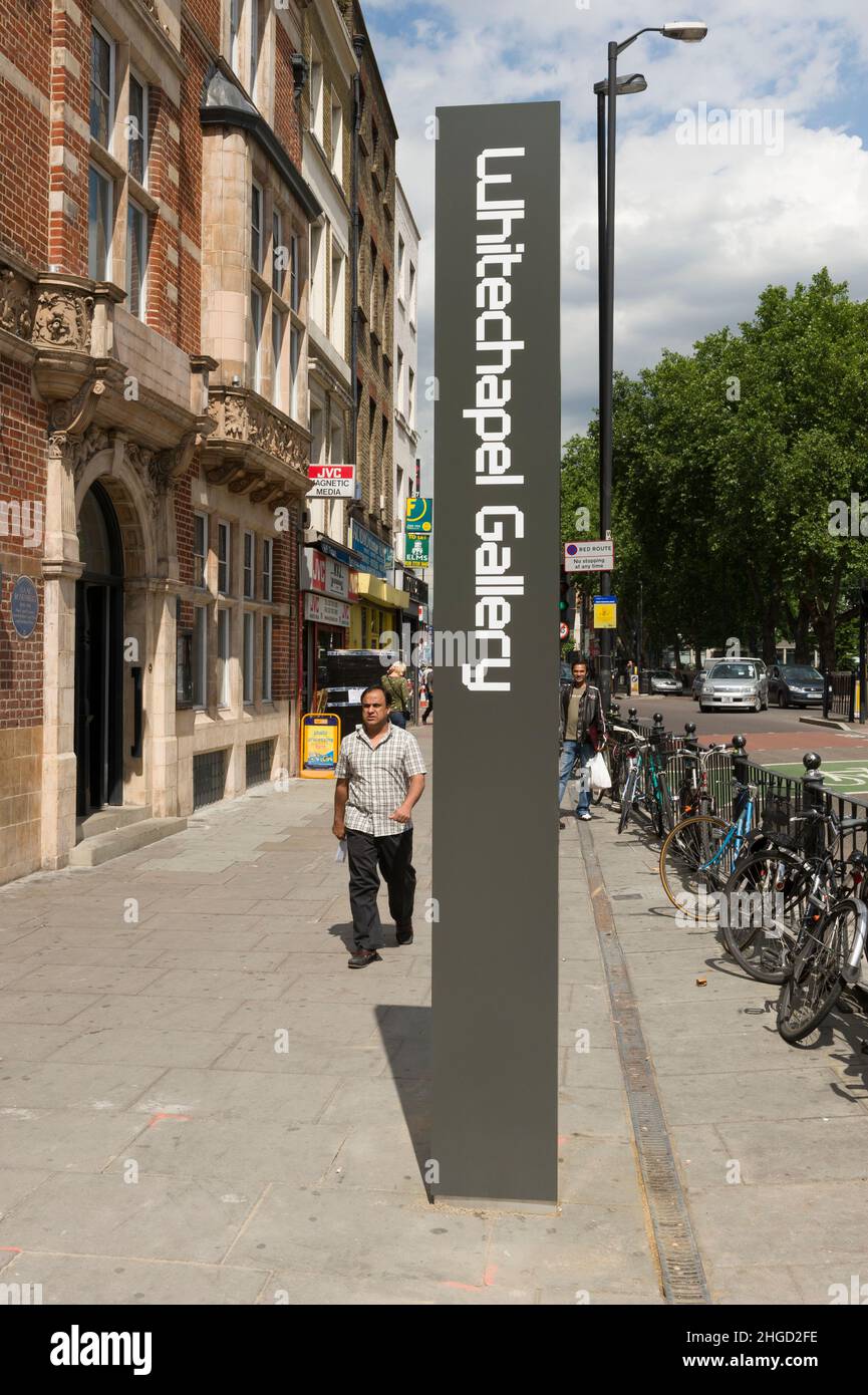 Whitechapel Gallery sign, Whitechapel Road, Whitechapel, London, UK. 16 ...
