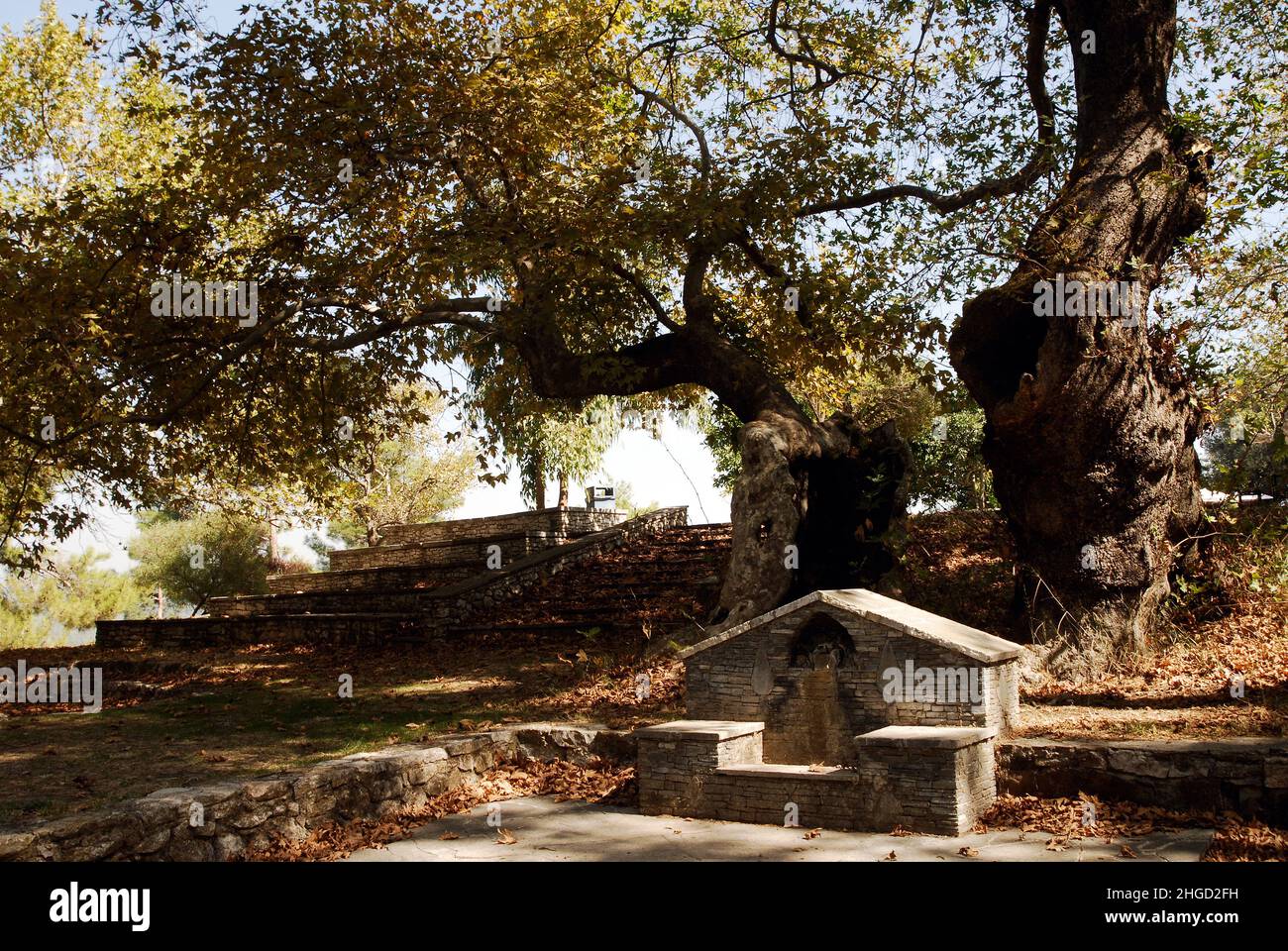 Greece Rhodes island Eleousa village and St Nicholas Foundouklis ...