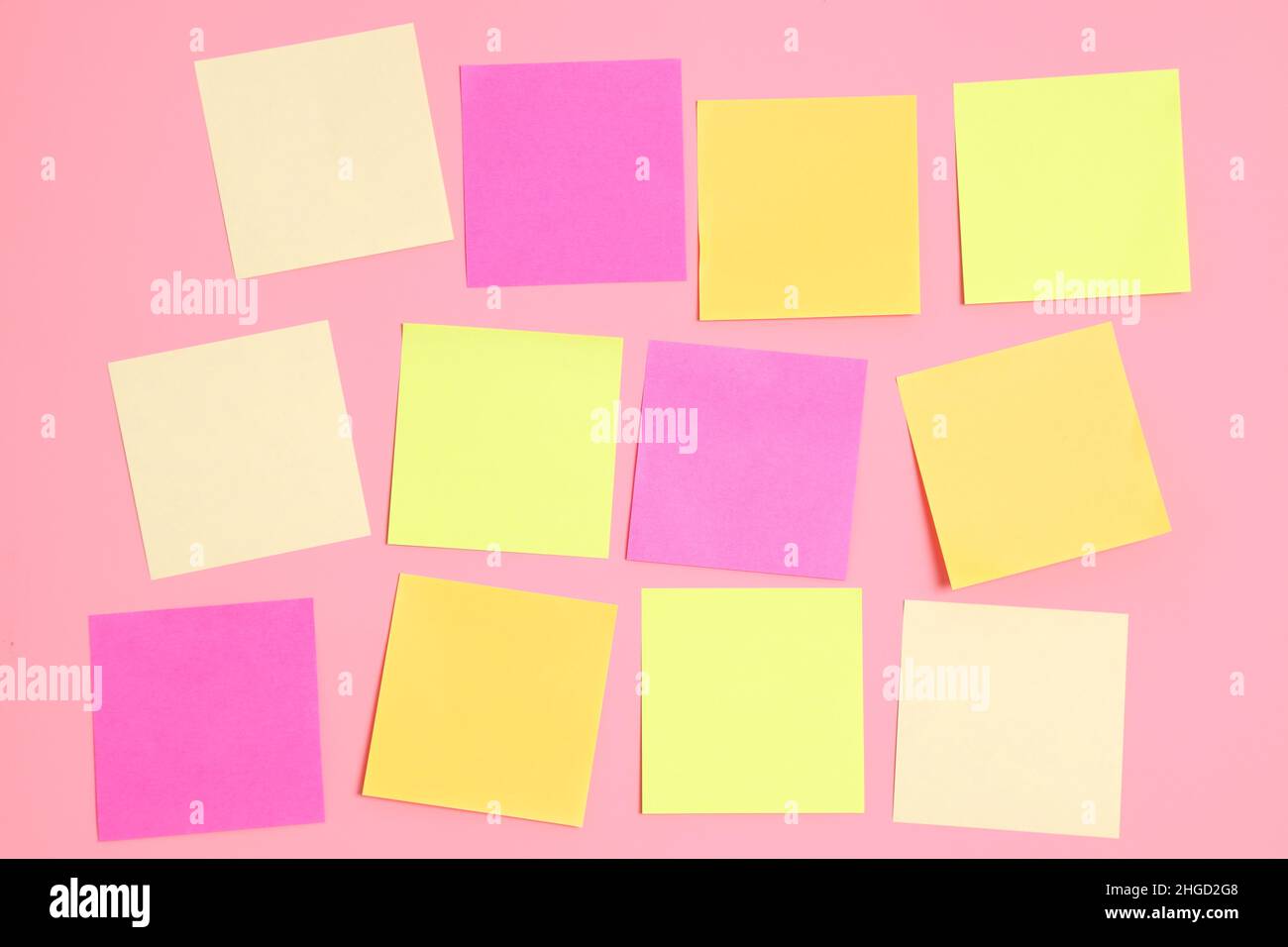 The picture of color sticky paper attrached on the color wall Stock ...