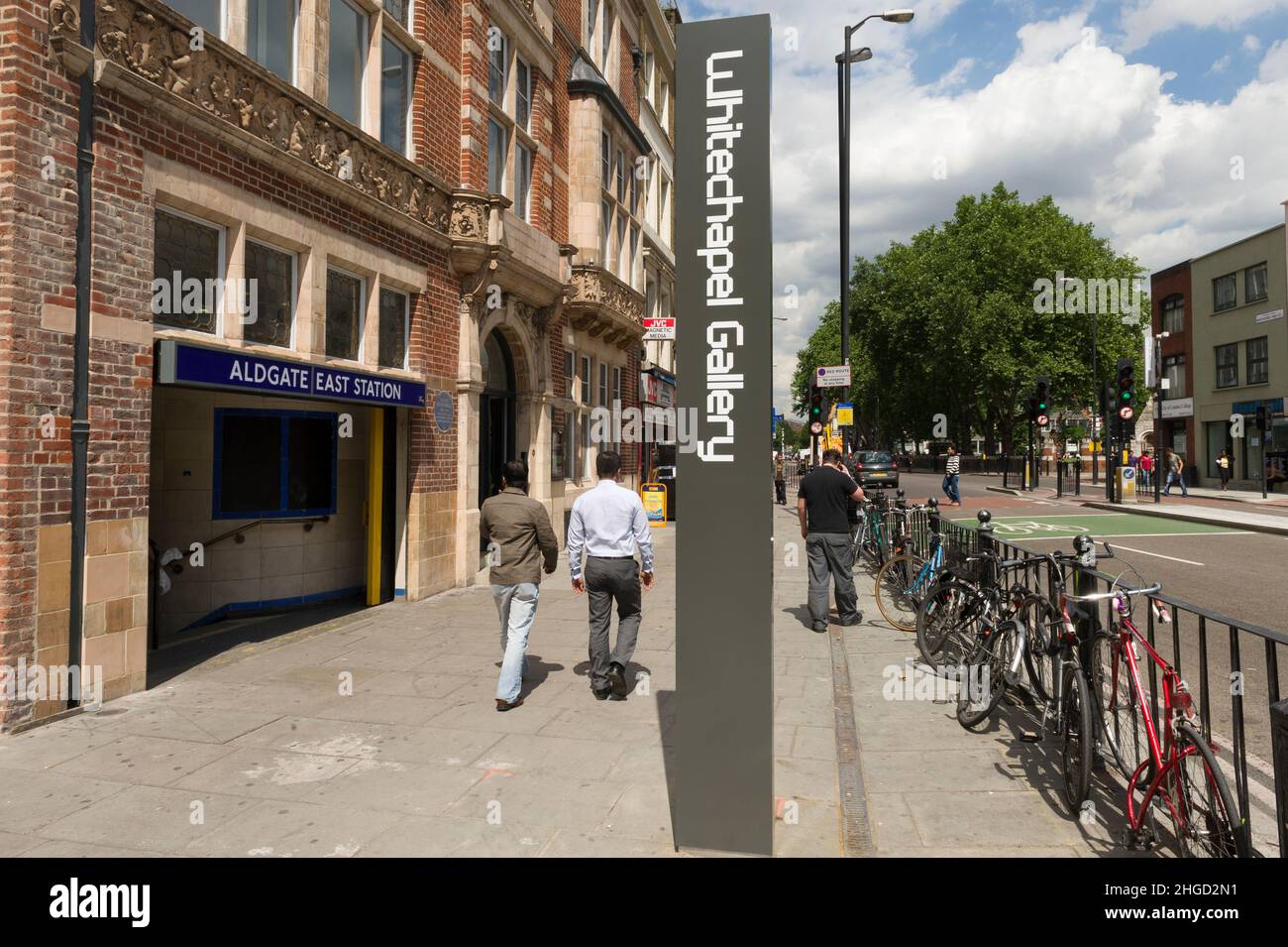 Whitechapel Gallery sign outside Aidgate East Tube Station, Whitechapel ...