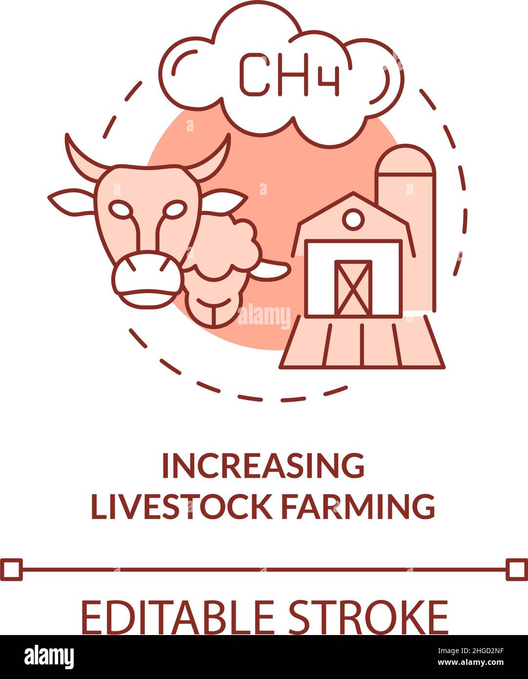 Increasing livestock farming red concept icon Stock Vector Image & Art ...