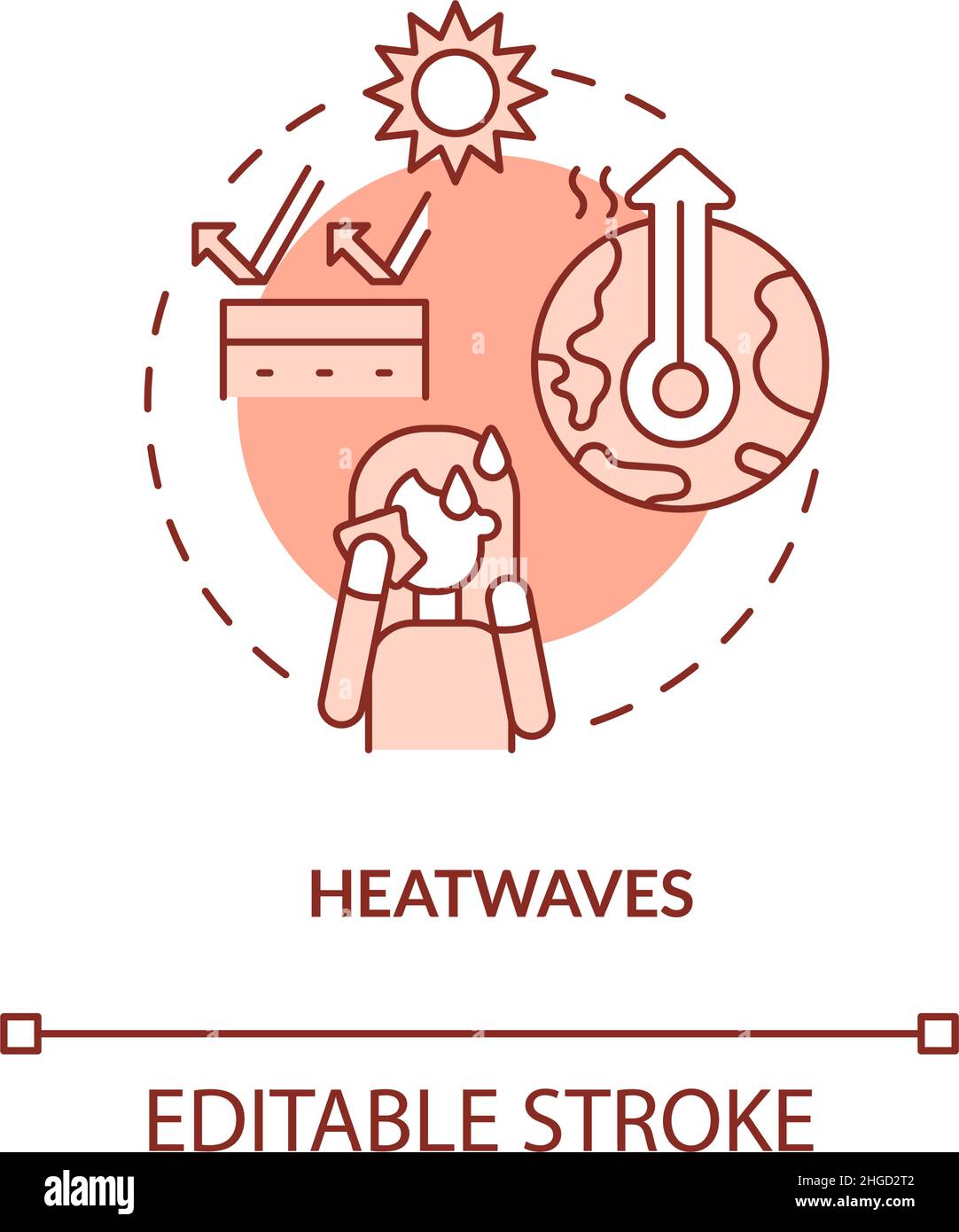 Heatwaves red concept icon Stock Vector Image & Art - Alamy