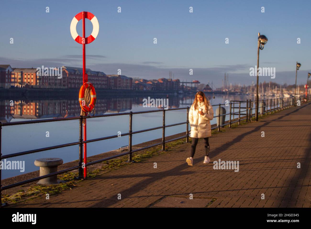 Preston, Lancashire. Uk Weather. 20 Jan 2022. Cold, calm, chilly frosty ...