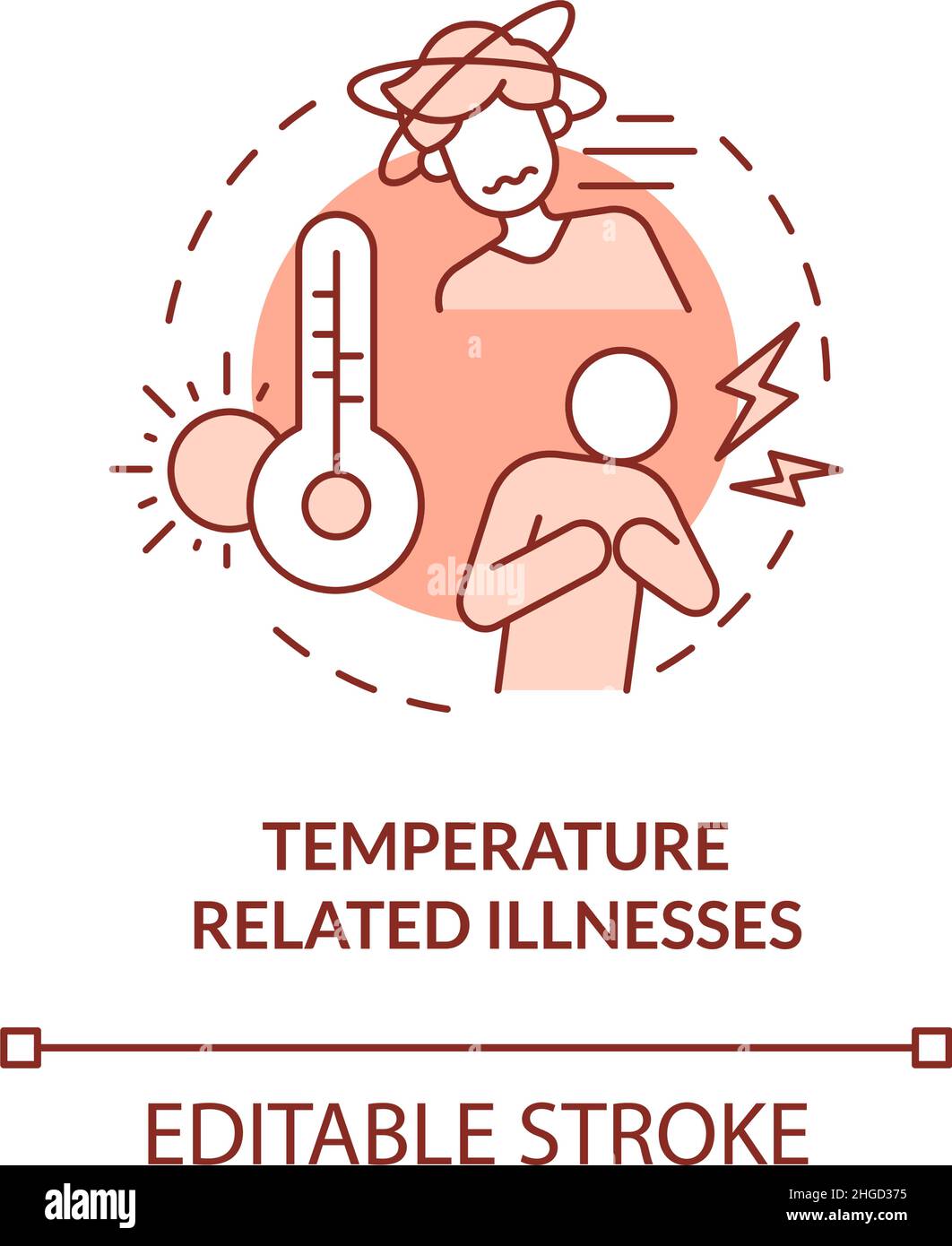 Temperature related illnesses red concept icon Stock Vector Image & Art ...