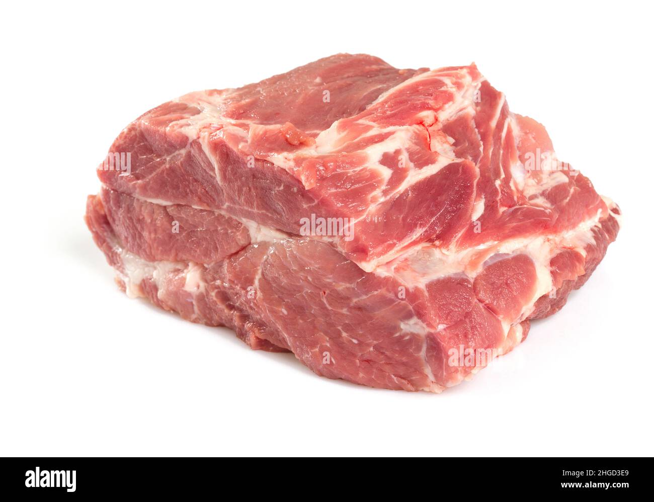 raw pork neck isolated on white Stock Photo - Alamy