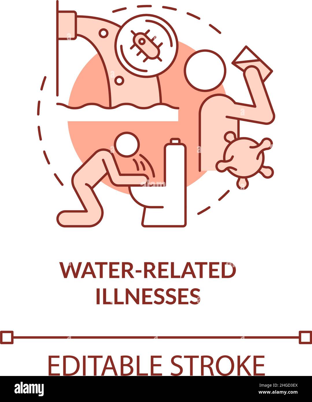 Water related illnesses red concept icon Stock Vector Image & Art - Alamy