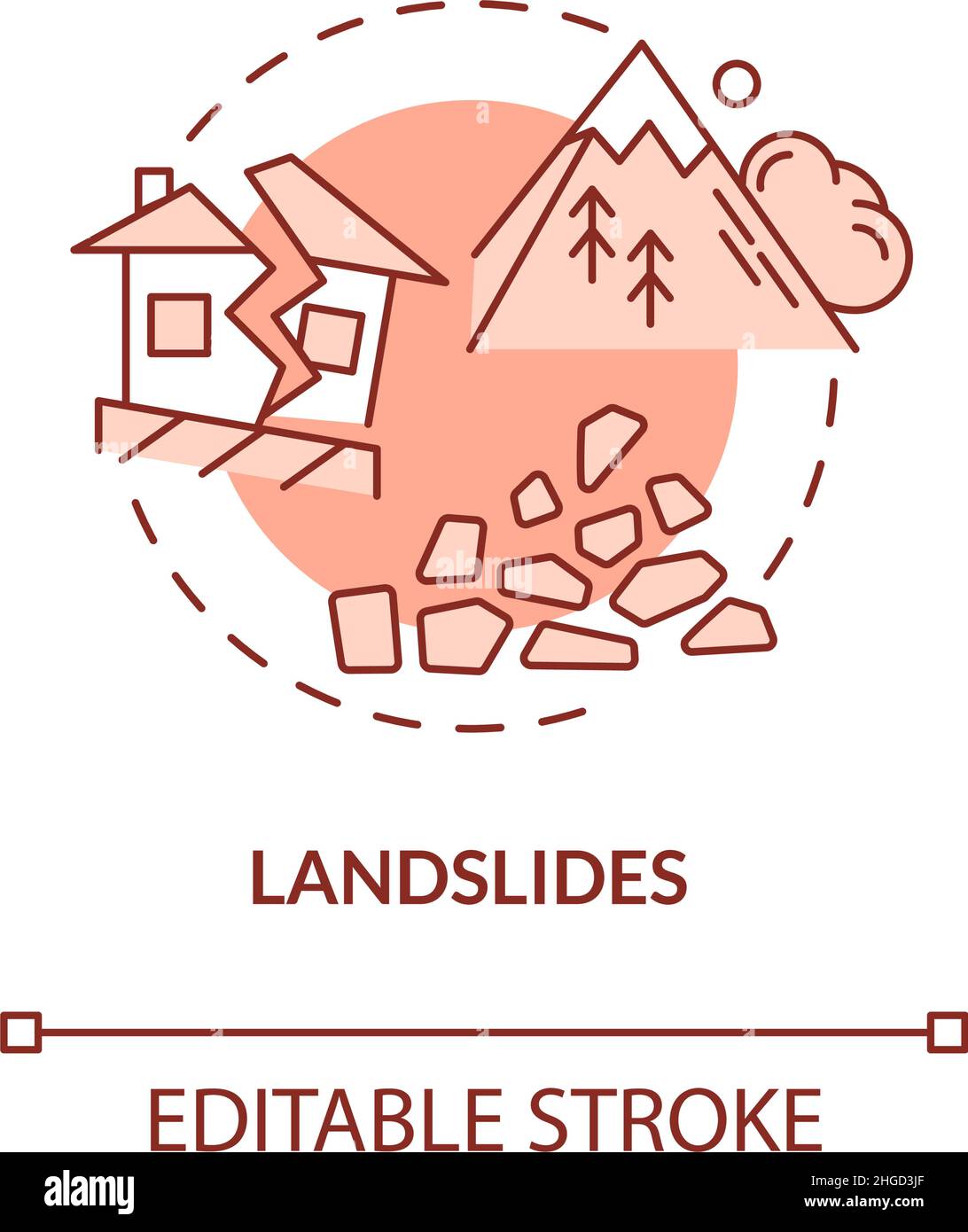 Landslides red concept icon Stock Vector Image & Art - Alamy