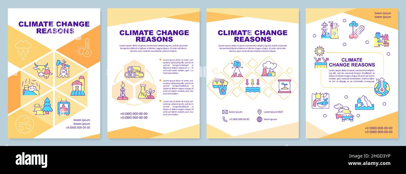 Climate change reasons brochure template Stock Vector Image & Art - Alamy