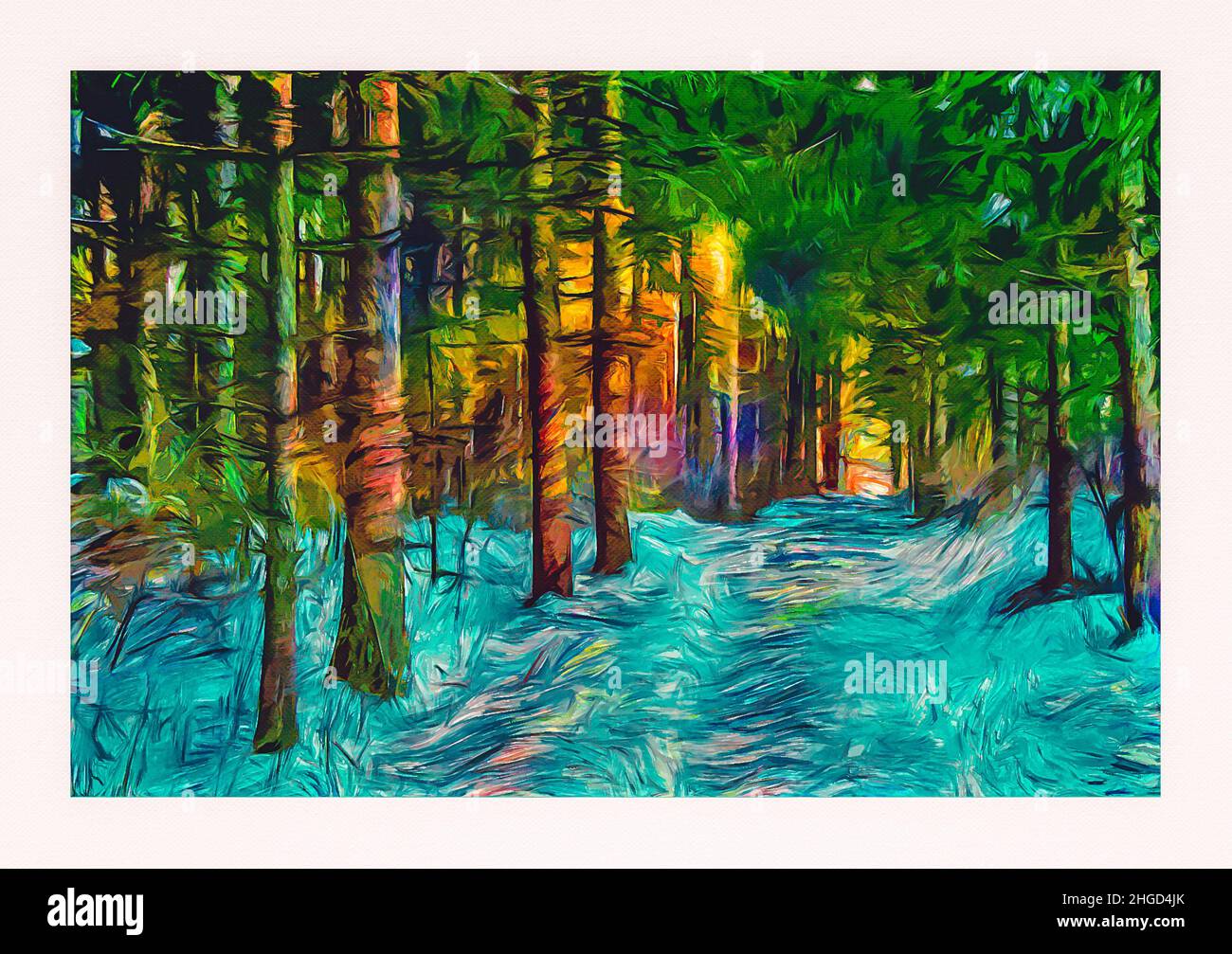 Nature Impressionism Painting Van Gogh Style Stock Photo - Alamy