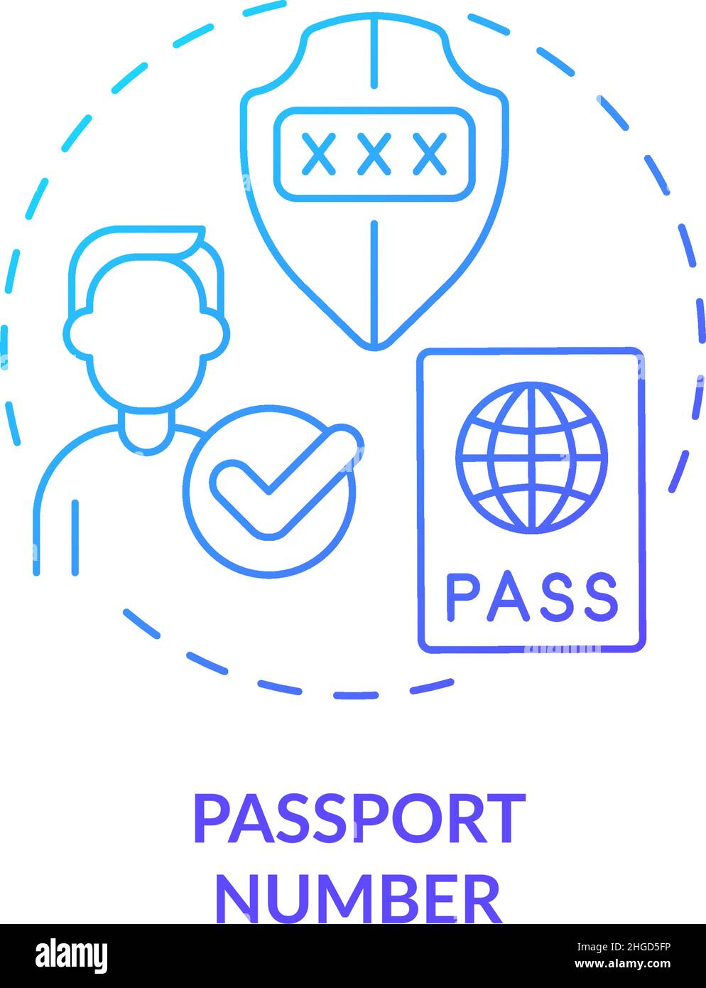 Passport number blue gradient concept icon Stock Vector Image & Art - Alamy