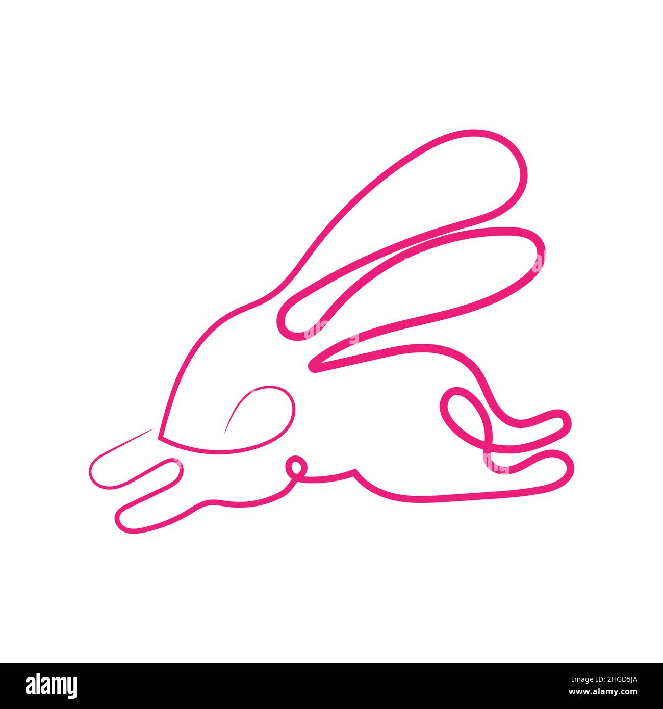 Rabbit line drawing Cut Out Stock Images & Pictures - Alamy
