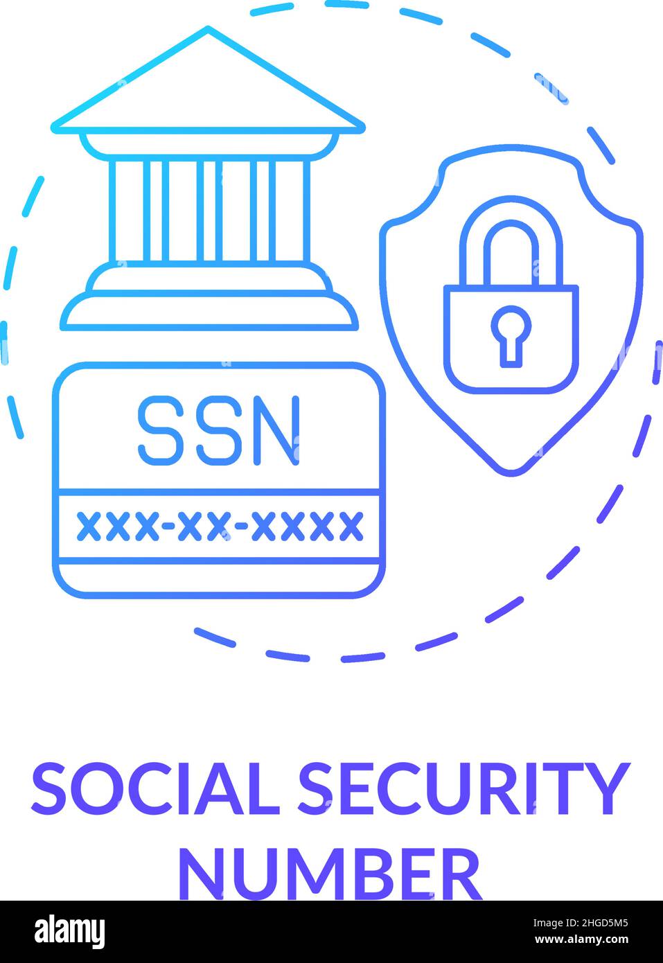 Social Security Number Blue Gradient Concept Icon Stock Vector Image And Art Alamy