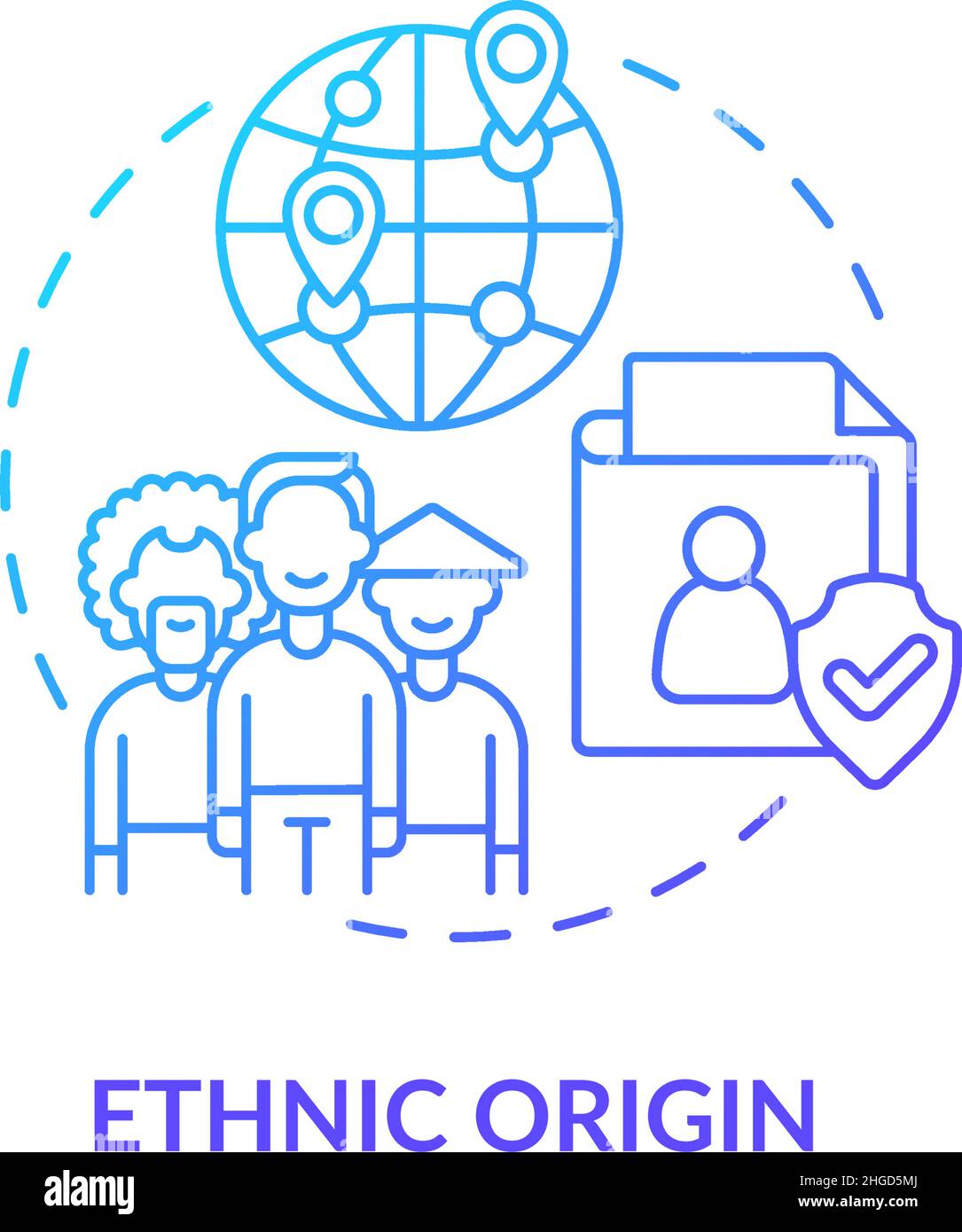 Ethnic origin blue gradient concept icon Stock Vector Image & Art - Alamy