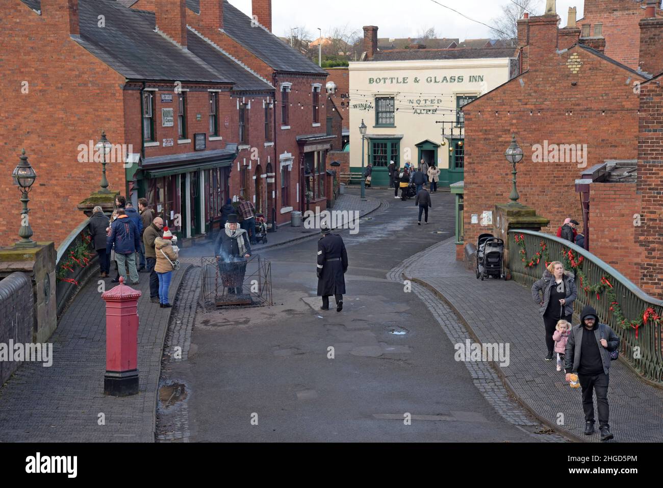Visitors browsing the recreation of an Edwardian street at the Black ...