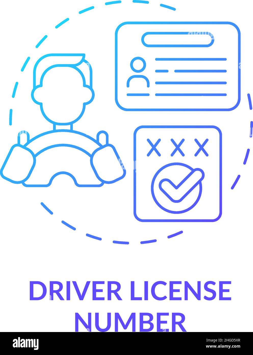 Driver license number blue gradient concept icon Stock Vector Image & Art - Alamy