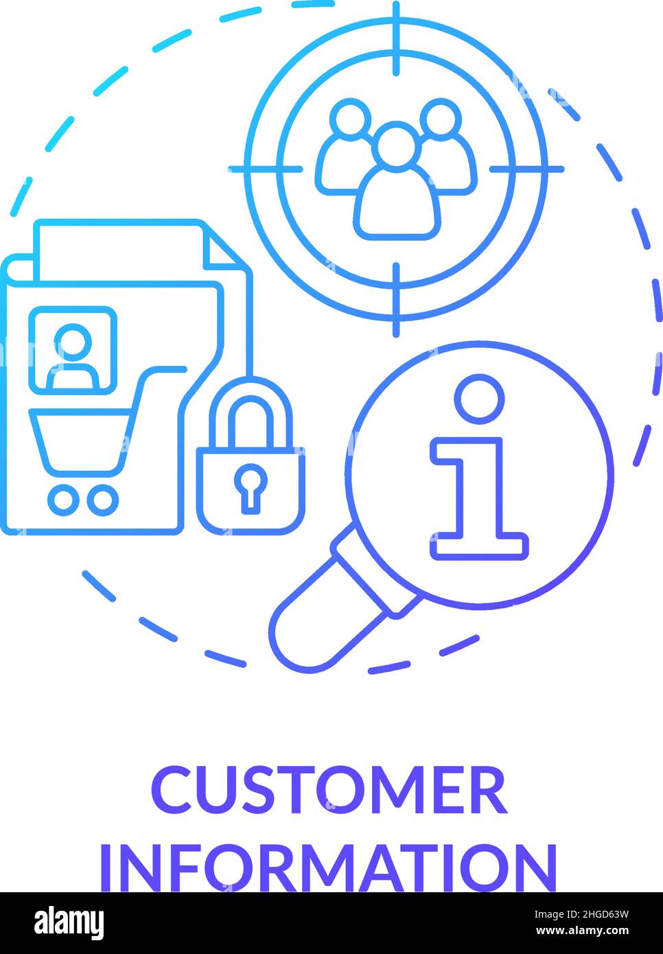 Customer information blue gradient concept icon Stock Vector Image ...