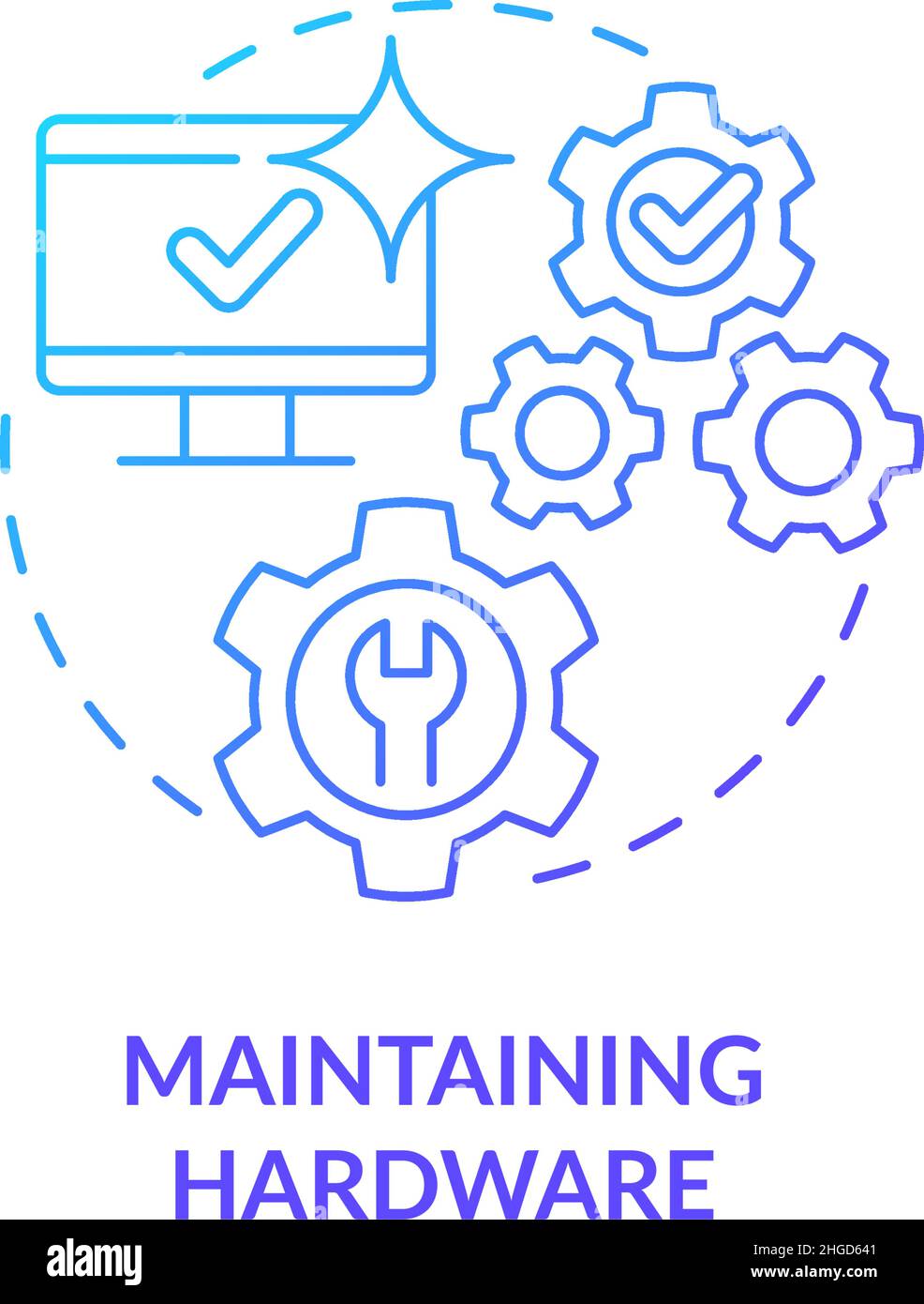 Maintaining hardware blue gradient concept icon Stock Vector Image ...