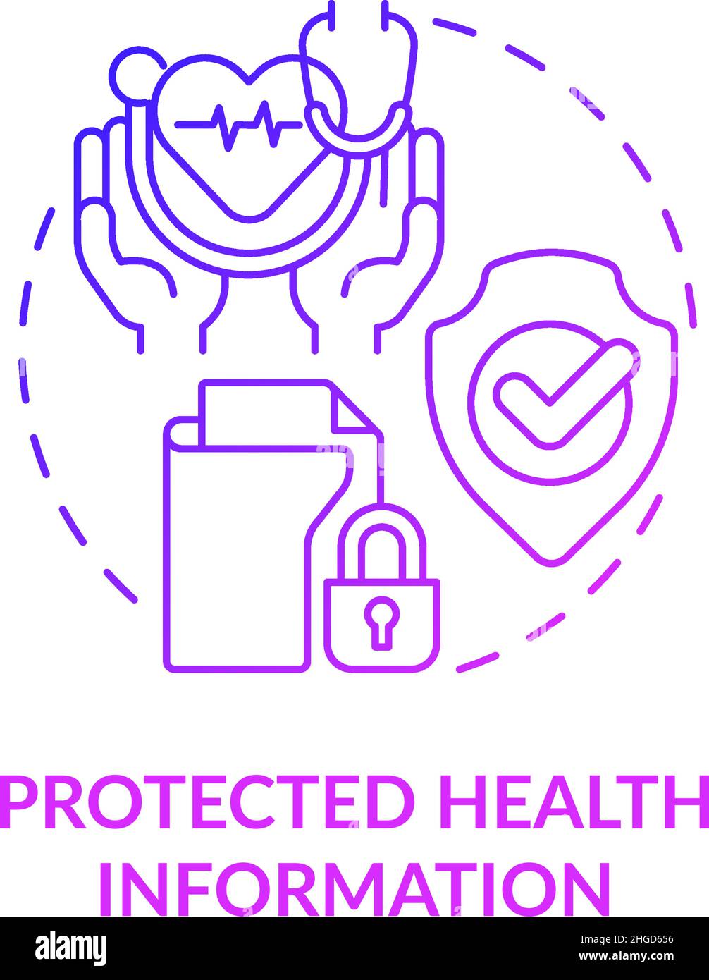 Protected health information purple gradient concept icon Stock Vector Image & Art - Alamy