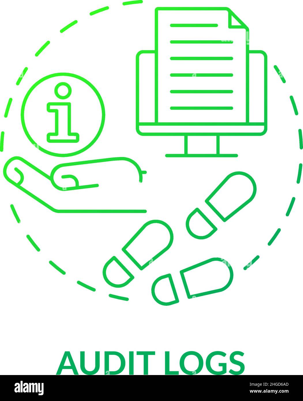 Audit logs green gradient concept icon Stock Vector Image & Art - Alamy