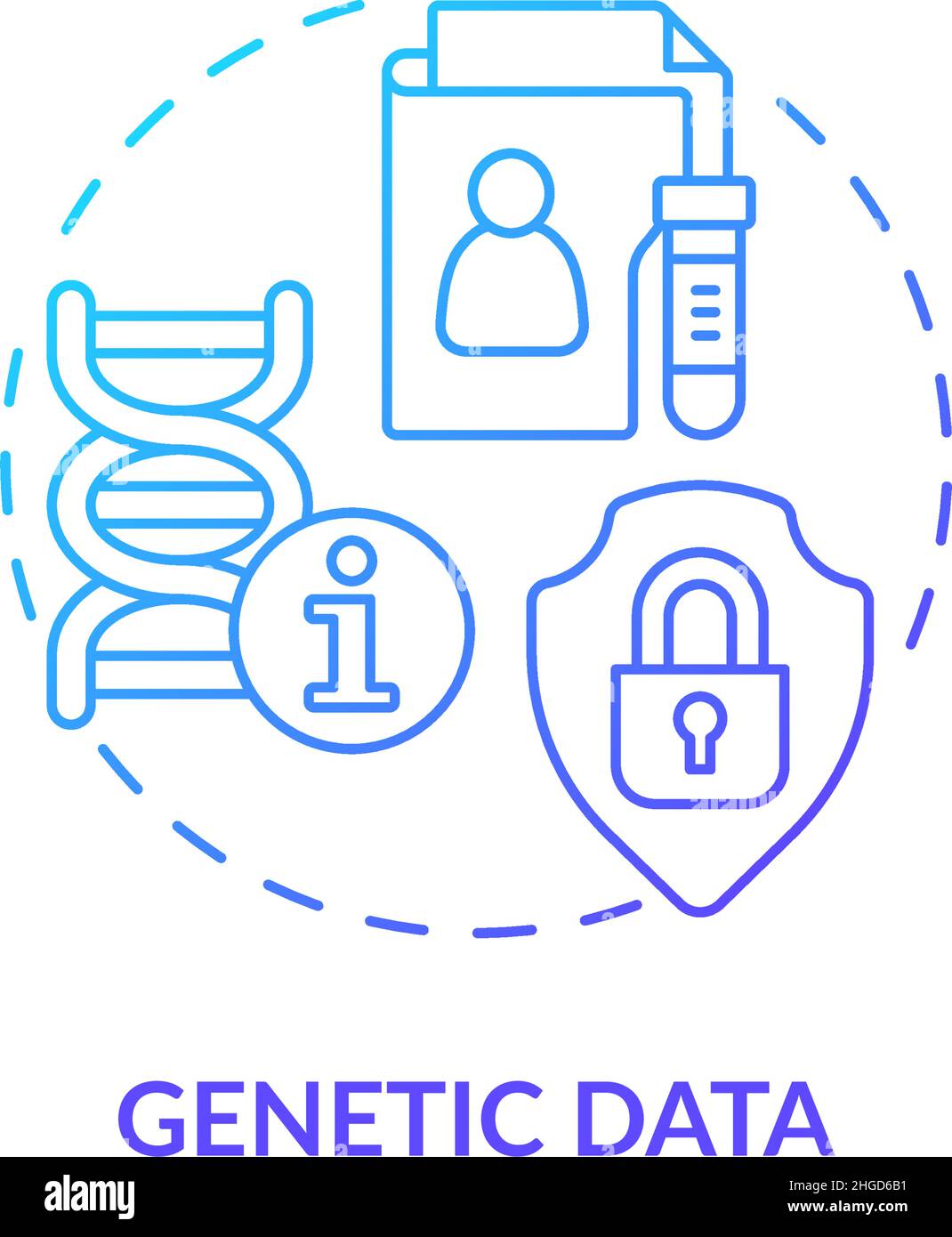 Genetic data blue gradient concept icon Stock Vector Image & Art - Alamy