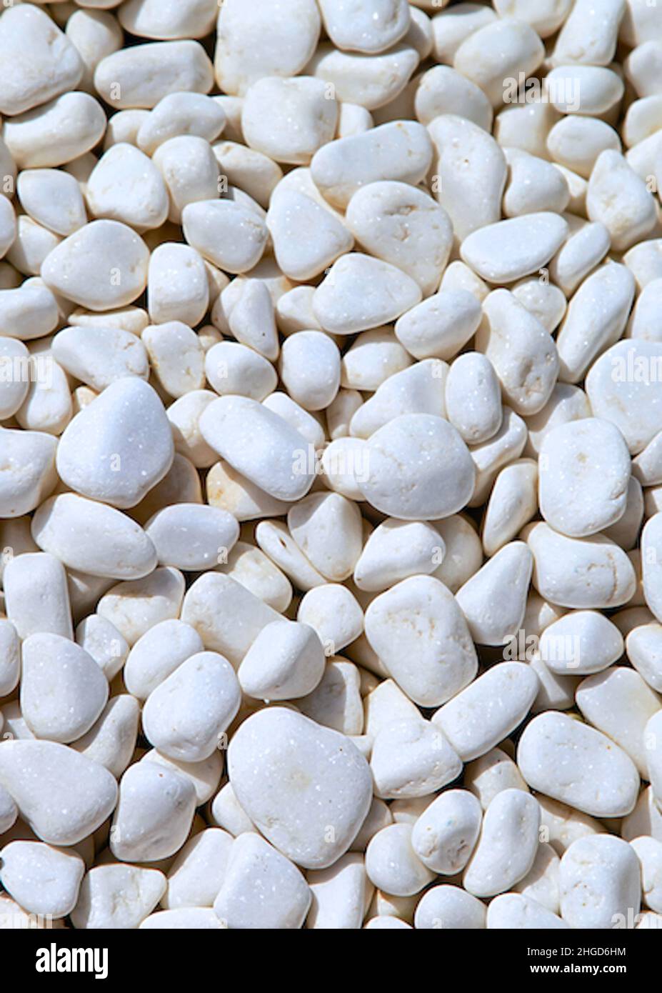 White Round Stones. Isolated.Decorative garden stones. Flat lay. Stock ...