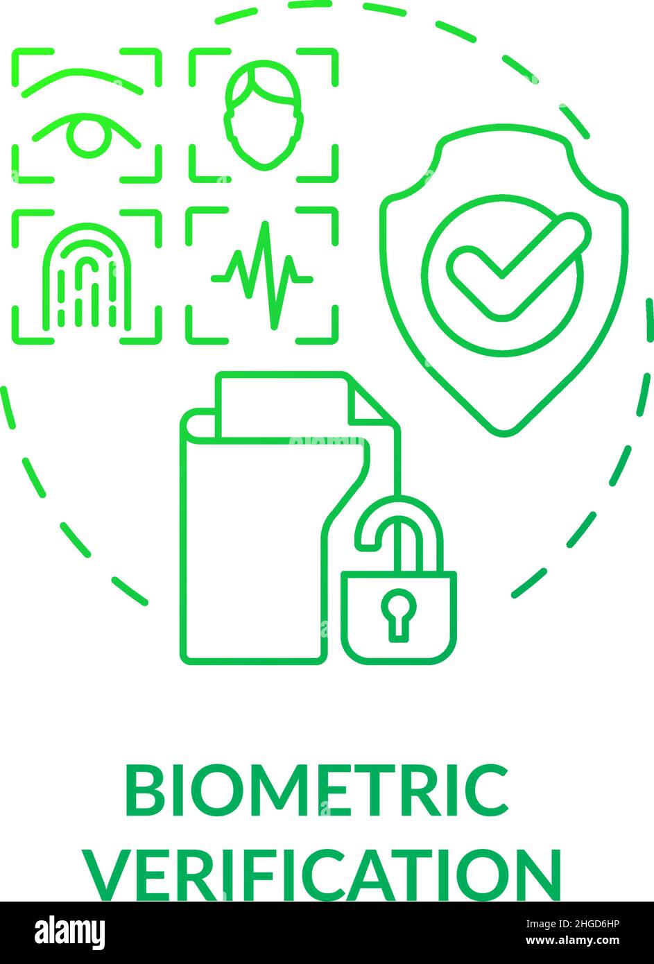 Biometric verification green gradient concept icon Stock Vector Image ... Biometric verification green gradient concept icon Stock Vector Image ...