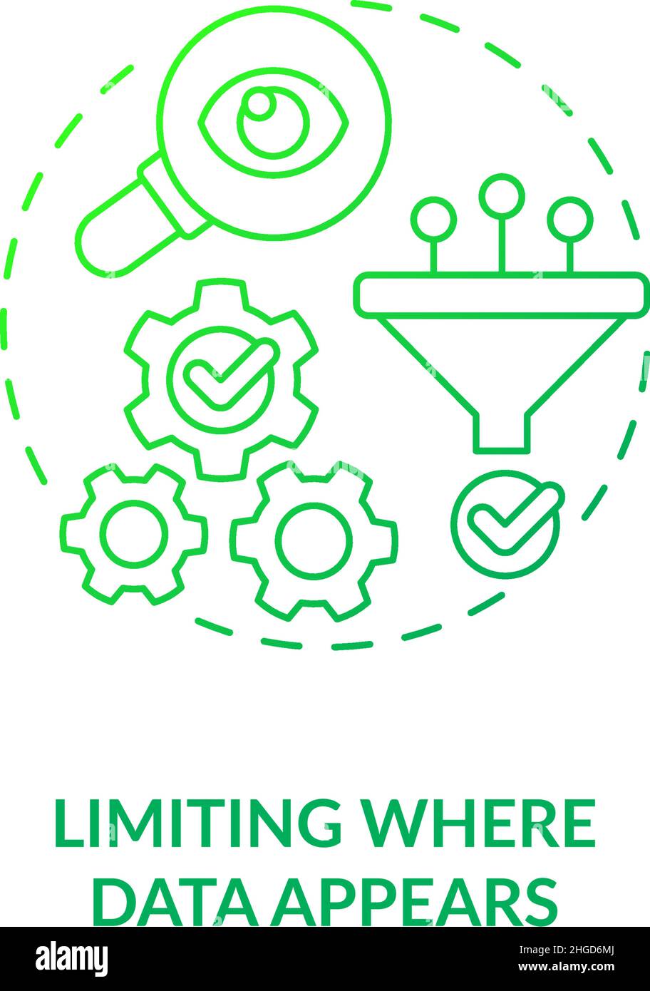 Limiting where data appears green gradient concept icon Stock Vector ...