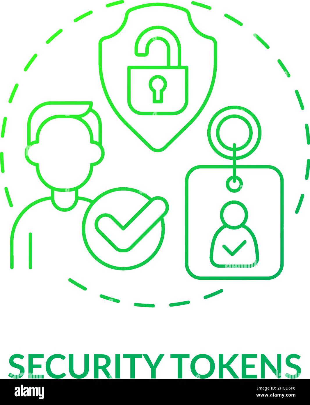 Security tokens green gradient concept icon Stock Vector Image & Art ...