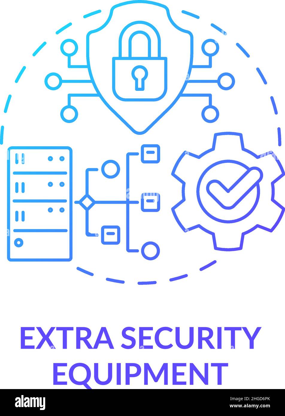 Extra security equipment blue gradient concept icon Stock Vector Image ...