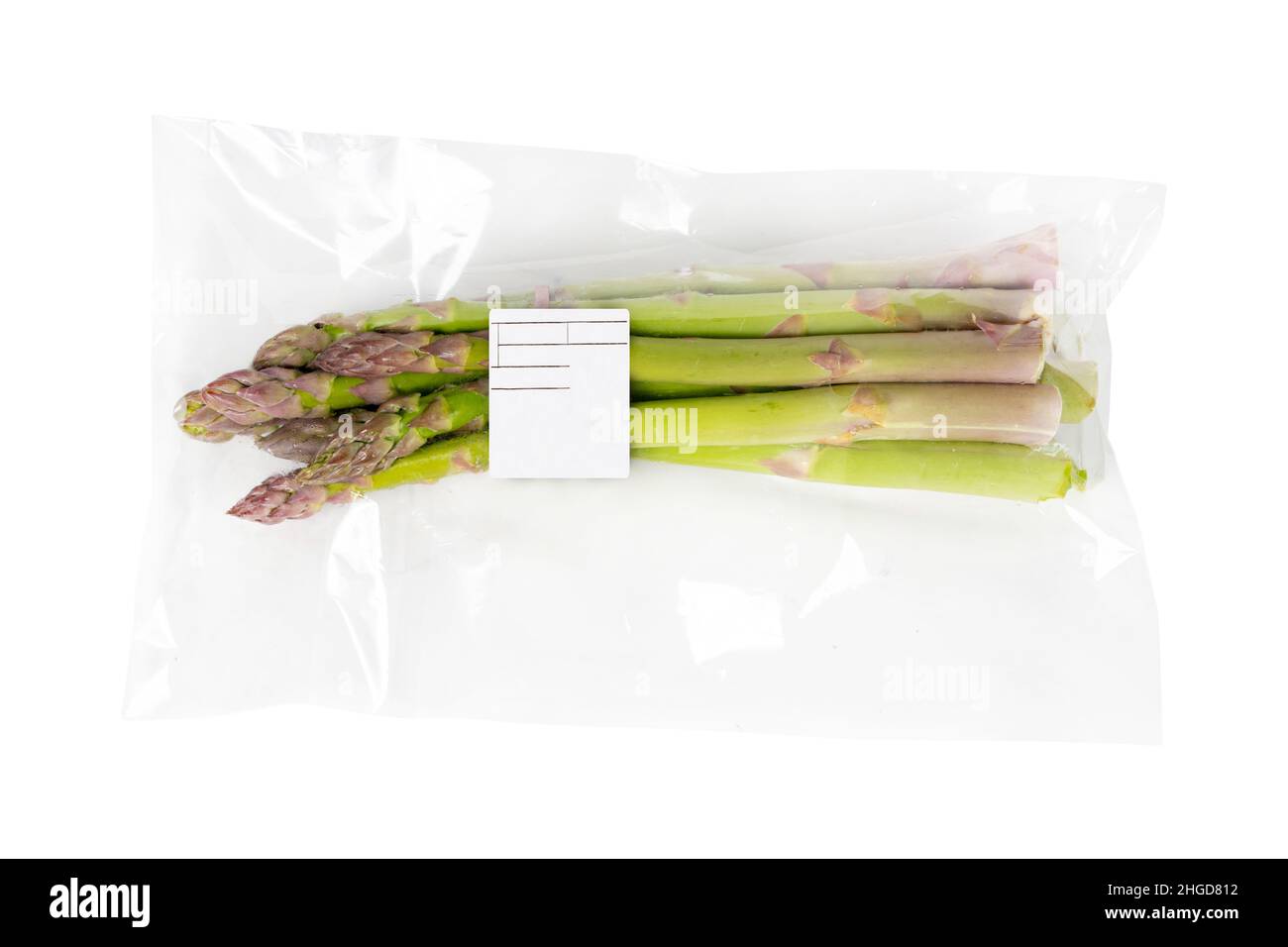 Packed and labeled asparagus on an isolated white background Stock ...