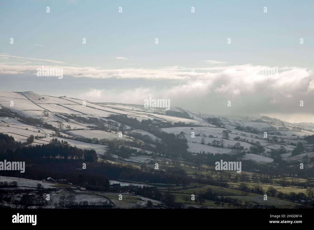 View toward Sutton Common on a winter day from Tegg's Nose Macclesfield ...