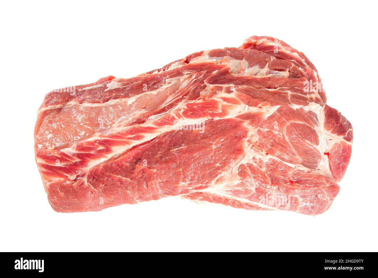 raw pork neck isolated on white Stock Photo - Alamy
